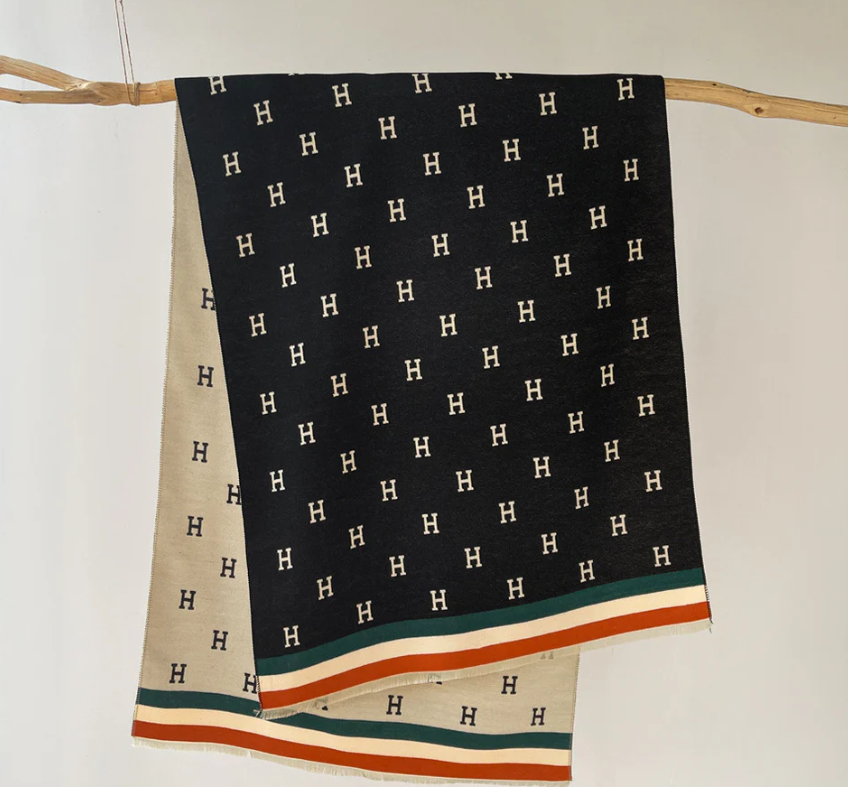 Hetti Scarf - Black/Beige – Harper